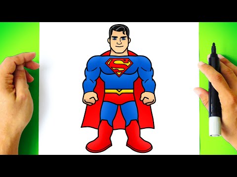 Como DESENHAR SUPERMAN passo a passo - Como DIBUJAR a SUPERMAN paso a paso - Drawing Tutorial