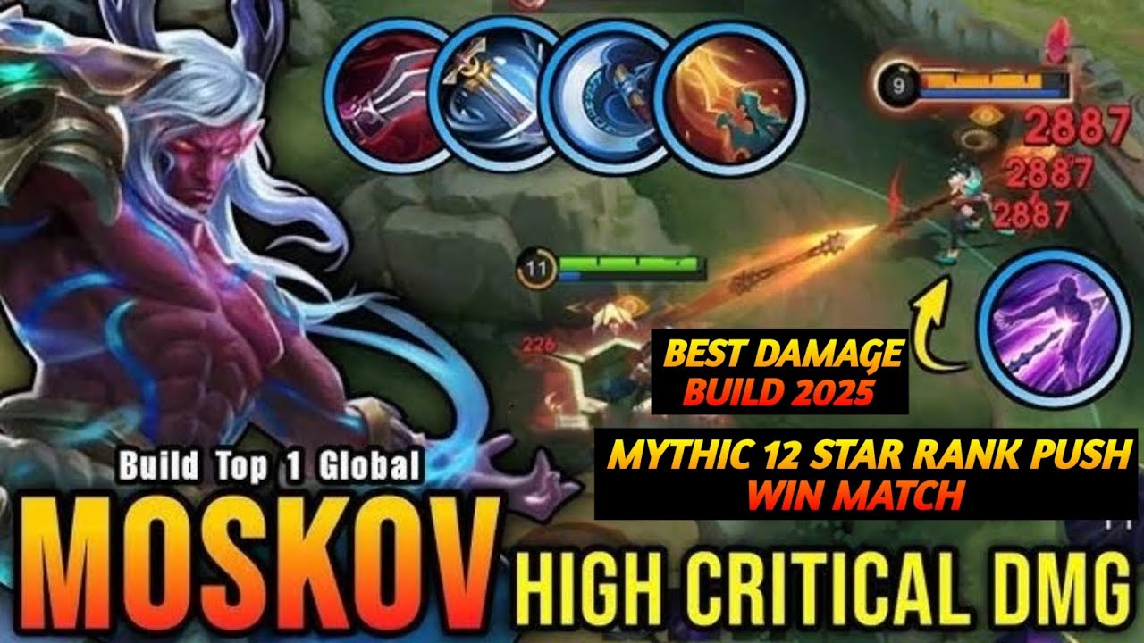 MLBB MOSKOV HERO MYTHIC 12 STAR RANK PUSH WIN MATCH | ML MOSKOV BEST ...
