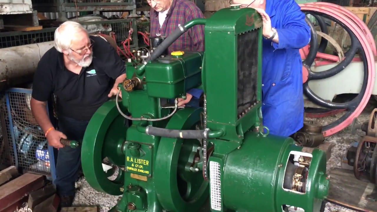 Lister CS start-o-matic 110v generator set first start - YouTube