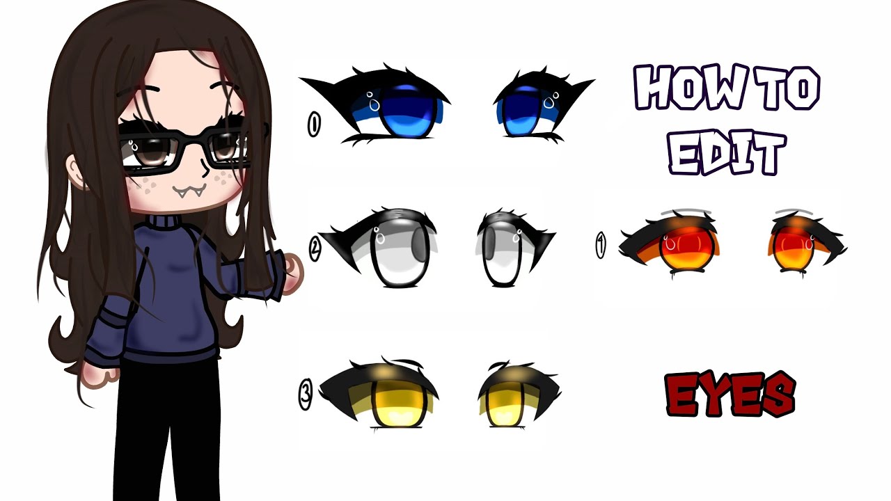 How to edit Gacha life eyes || Gacha || My style of editing Pupils ...