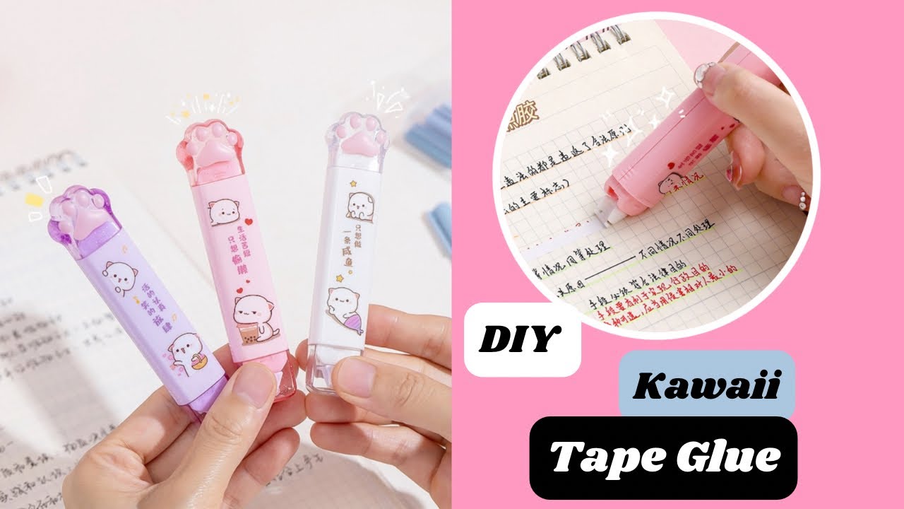 DIY Kawaii Tape Glue / easy paper crafts / how to make / paper crafts ...