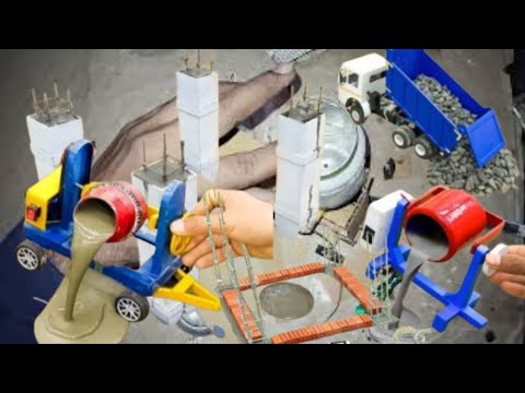 how to make concrete mixture | Mini diy tractor making machine Rc ...