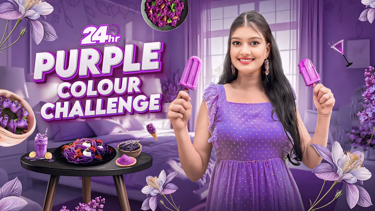 24 Hours Purple💜Colour Challenge😍 - YouTube