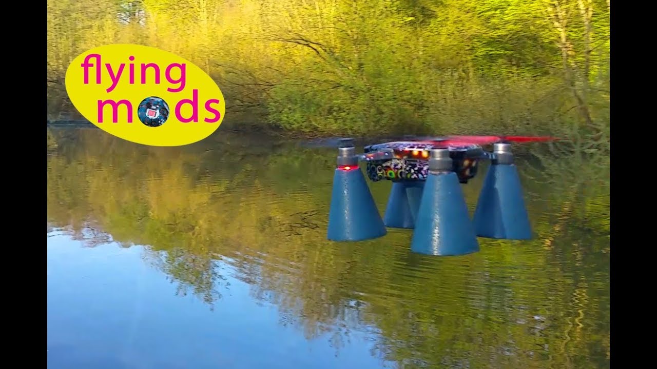 DJI Spark mod floating on the pond... - YouTube