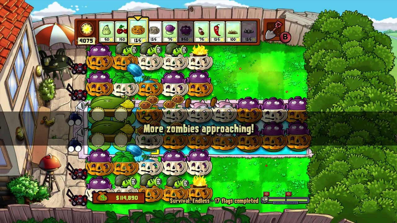 Plants vs zombies survival endless PT 5 - YouTube