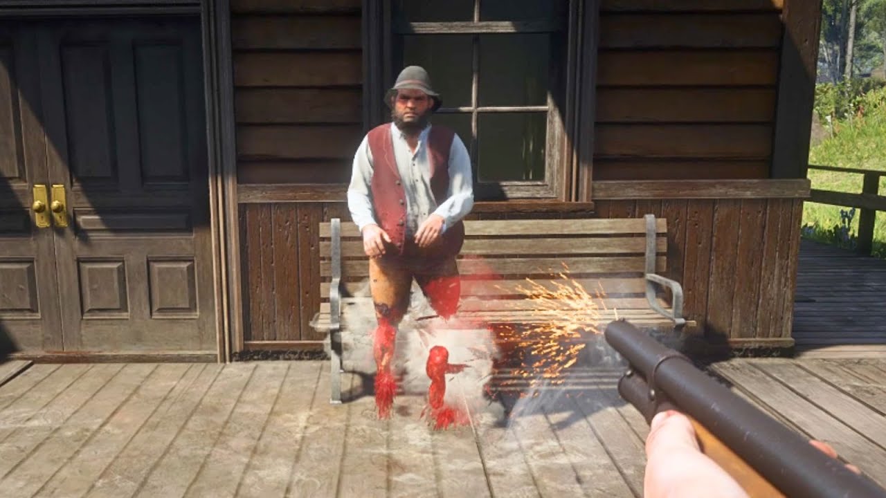 RDR 2 - Shotgun Kills Gameplay - Brutal Kills & Ragdolls - RED DEAD 2 ...