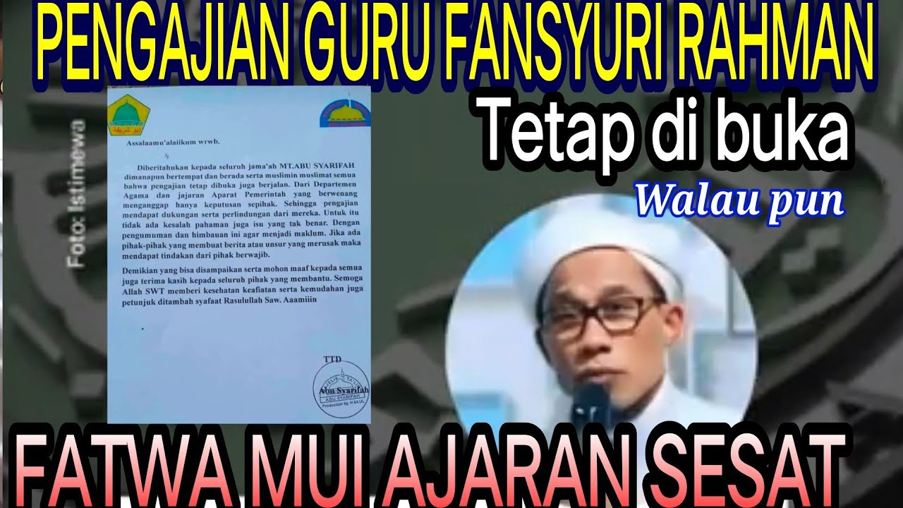 FATWA MUI KALSEL AJARAN SESAT _@_PENGAJIAN GUIRU FANSYURI RAHMAN TETAP ...