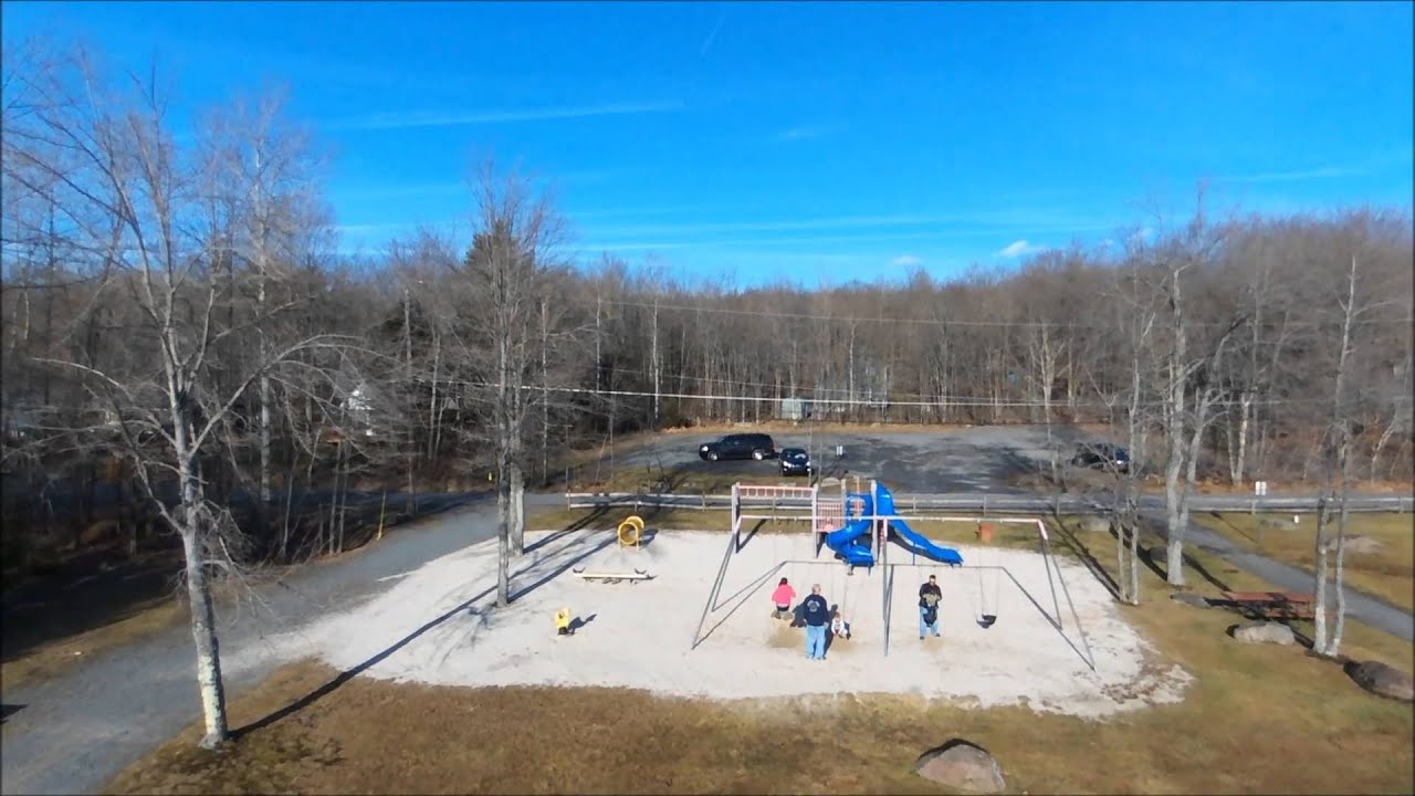 Drone Video In the Poconos Beach 4 Arrowhead Lake - YouTube