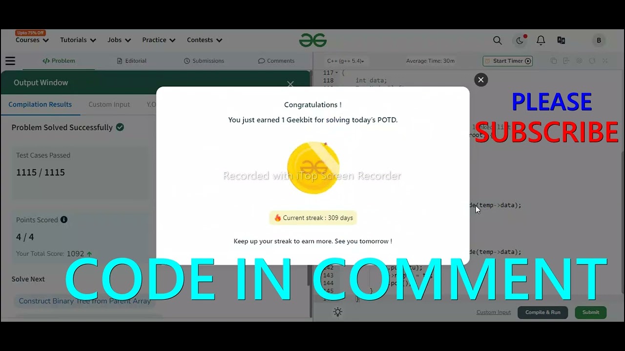 GFG POTD 01/07/2024 IN C++ MOST IMPORTANT INFORMATION | CODE IN COMMENT ...
