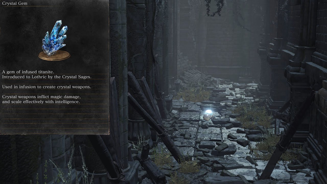 Crystal Gem Drop Location before Crystal Sage boss Crucifixion Woods ...