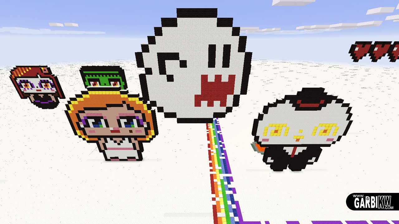 Minecraft Pixel Art - How To Make a Ghost from Super Mario Bros # ...