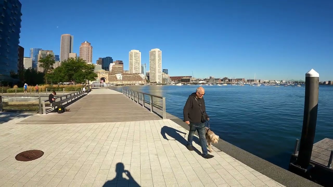 Boston MA Relaxing Morning Waterfront Walk on Fan Pier - YouTube