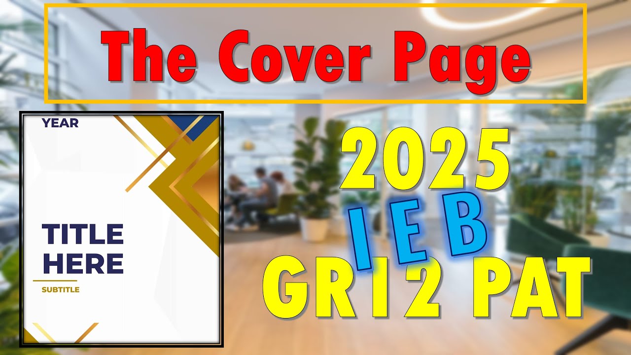 CAT PAT 2025 | What is the Cover Page? | Grade 12 | IEB - YouTube
