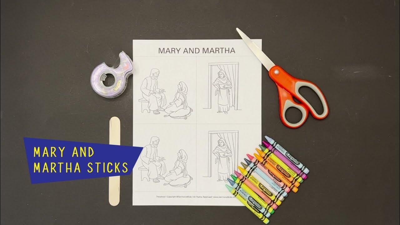 Mary and Martha Sticks Craft for "At The Feet of Jesus" Sunday School Lesson - YouTube