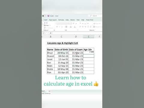 How to calculate age? #excel #exceltutorial #shortcuts using DATEDIF Function in Excel - YouTube