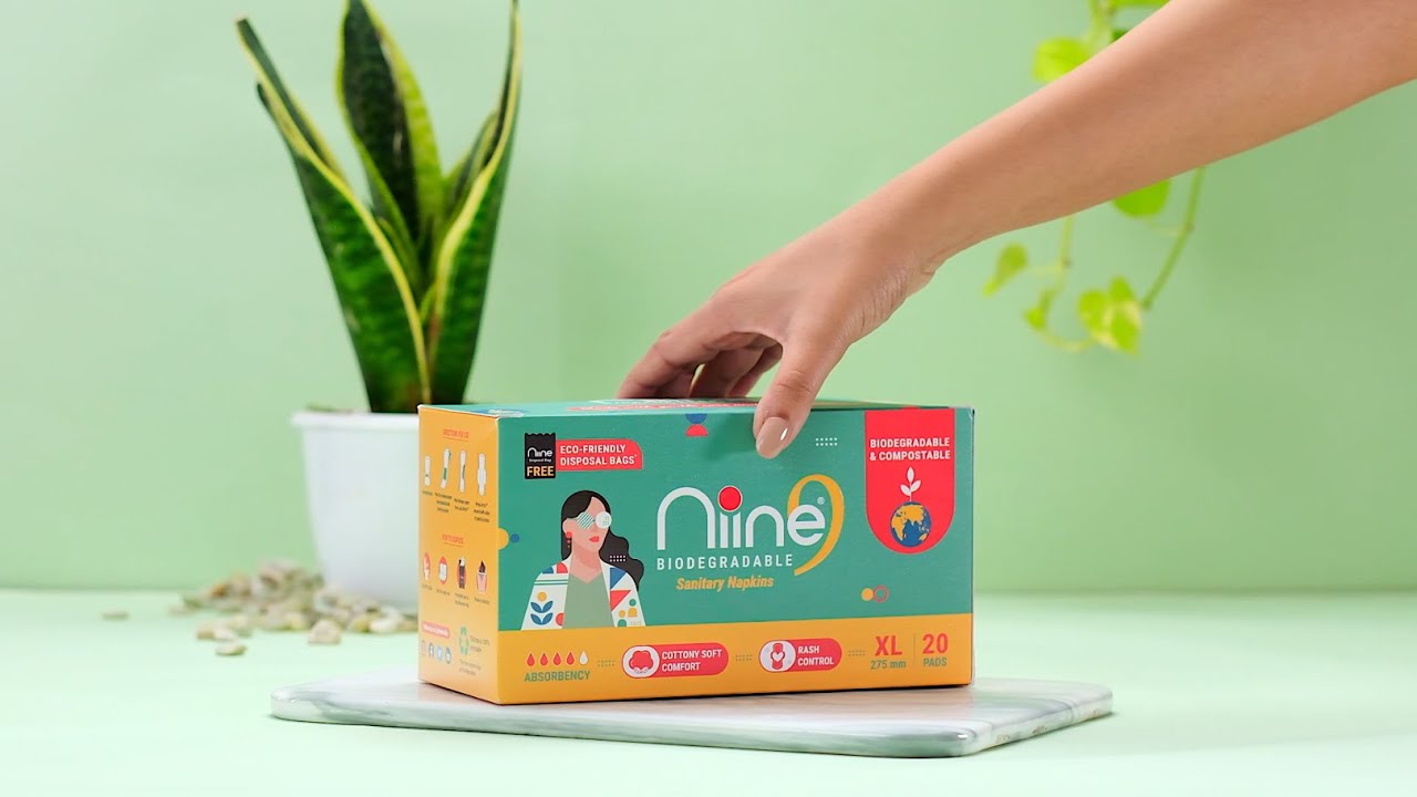 Niine Biodegradable Sanitary Napkin. A sustainable period hygiene ...