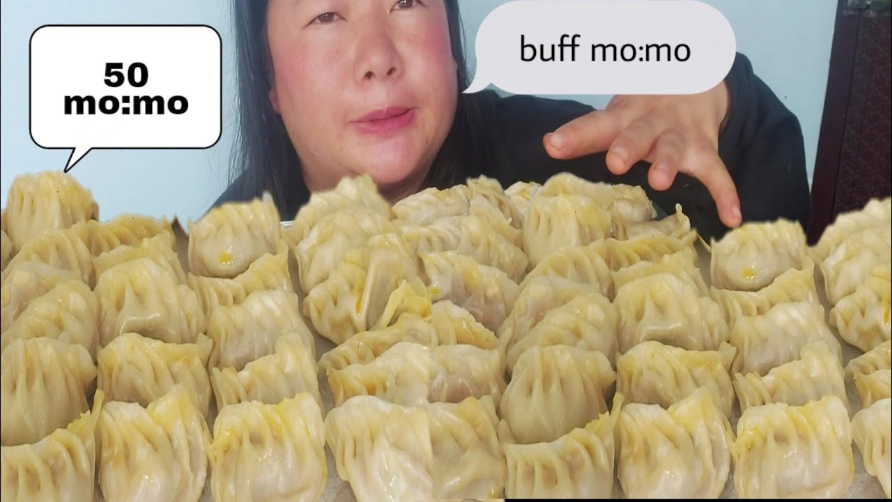 eating 50 pis buff momo nepali mukbang #viral #mukbang #momo - YouTube