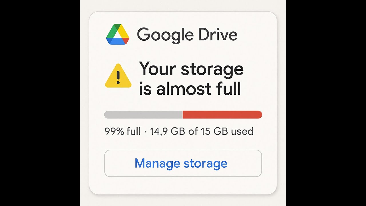 google drive your storage is almost full - YouTube