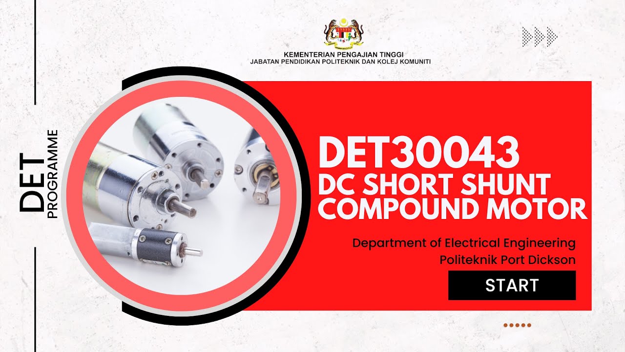 DET | DET 30043 | ELECTRICAL MACHINE | LAB : DC SHORT SHUNT COMPOUND ...