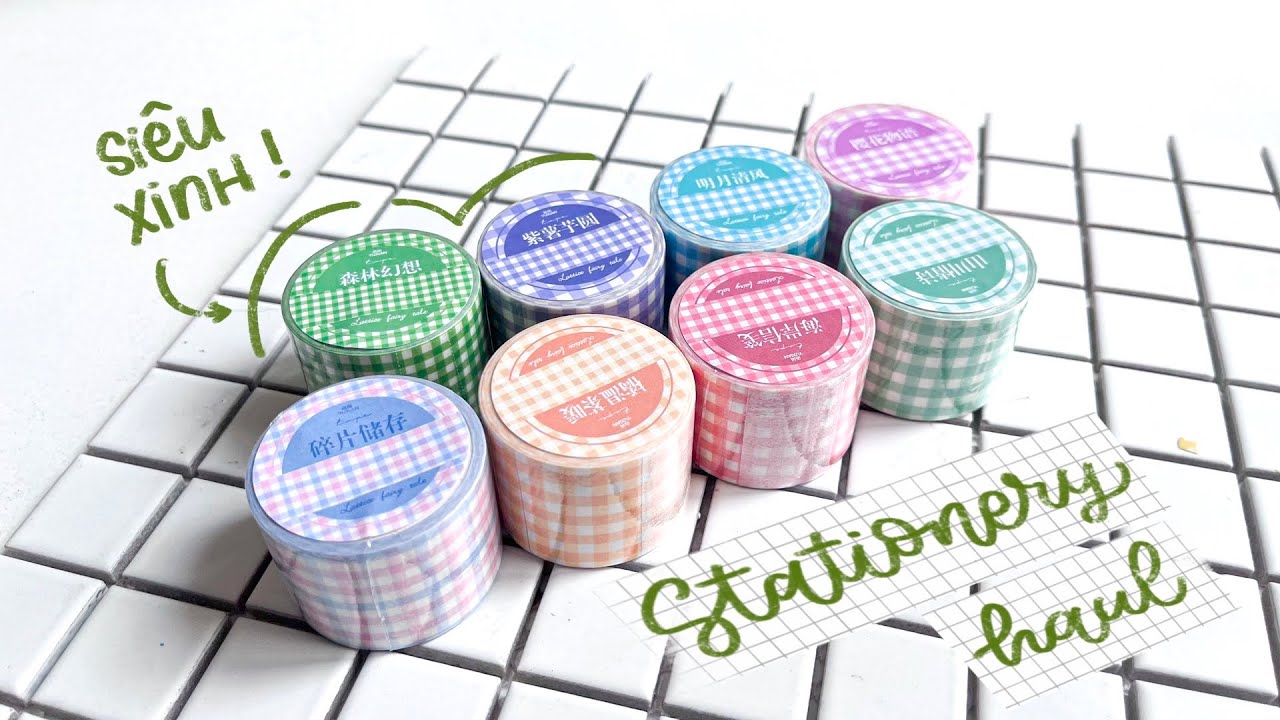 Toàn là băng keo và note caro ️ Stationery Haul // Happy Hidari - YouTube