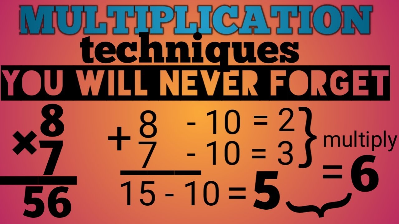 MULTIPLICATION TECHNIQUES WITHOUT THE USE OF FINGERS/MULTIPLICATION ...