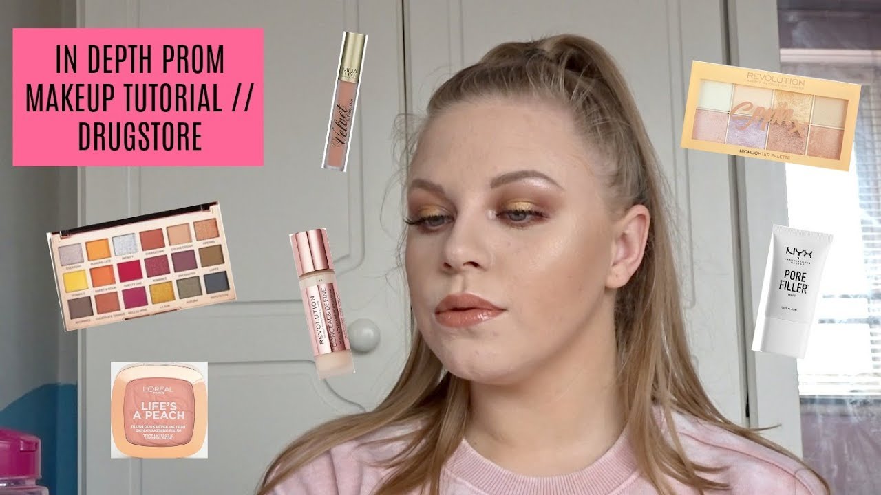 IN DEPTH PROM MAKEUP TUTORIAL // DRUGSTORE - YouTube