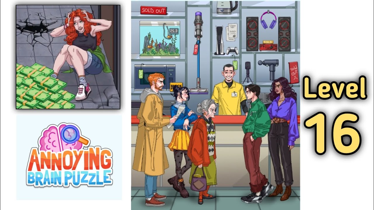 Annoying Brain Puzzle level 16 Walkthrough Solution - YouTube