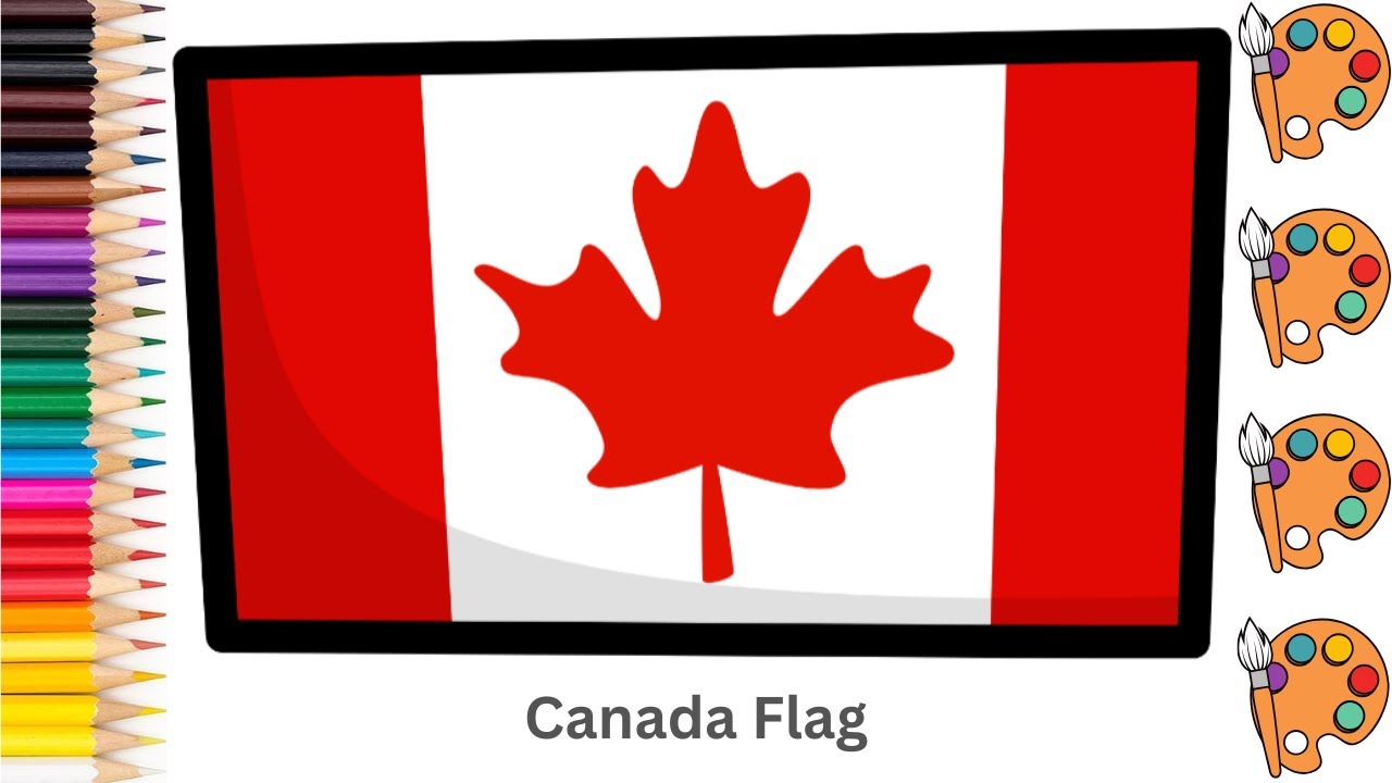 Canada Flag - Sketch Art and Paint | Step by step tutorial | Pencil to ...