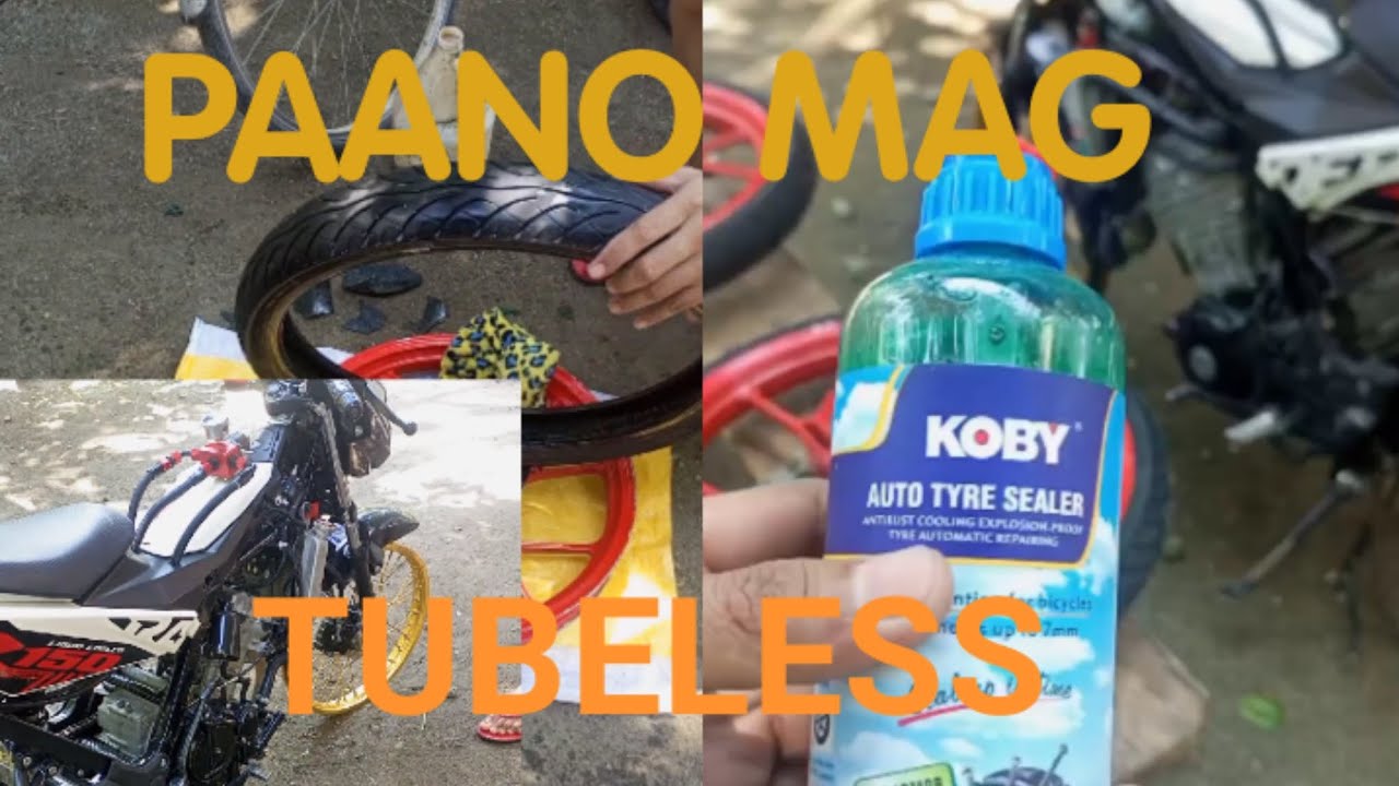 paano ikabit ang tubeless na gulong sa ating motor. - YouTube