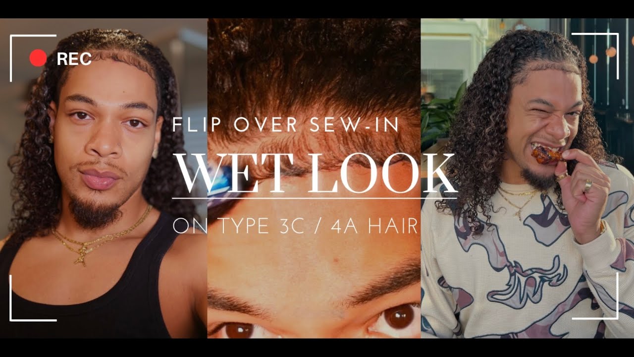 Men's Sew-In Styling | WET LOOK WASH & GO + swoop shape up tutorial ...