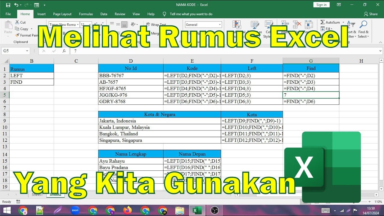 Cara Melihat Rumus Yang diGunakan Pada Excel - YouTube