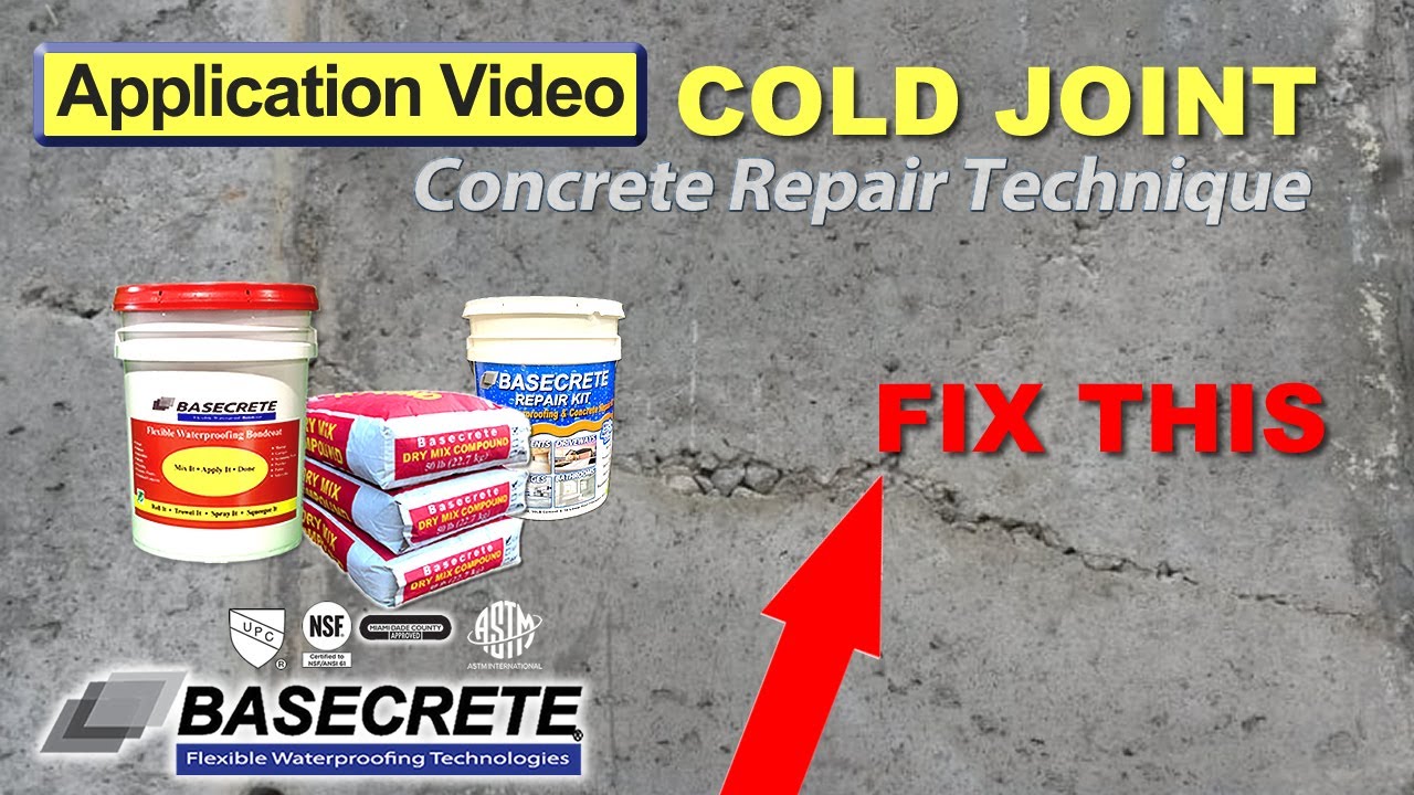 Fix Concrete Cracks and Cold Joints Like A Pro With Basecrete - YouTube