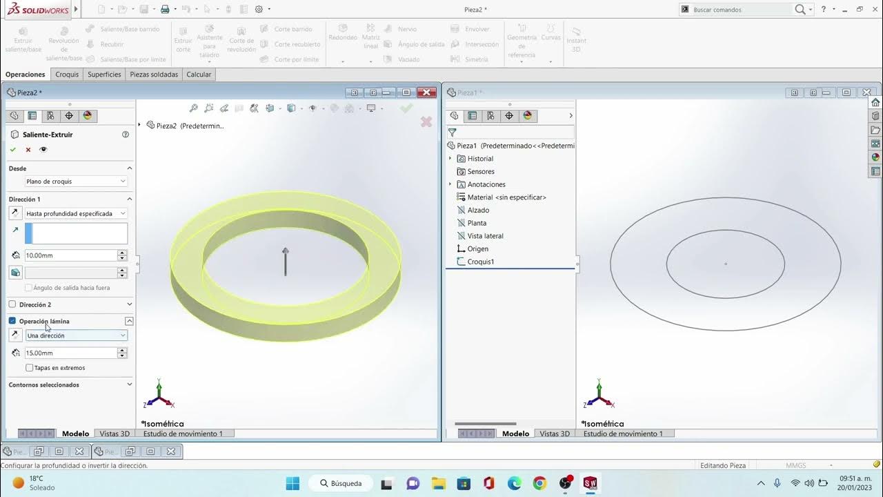 EXTRUIR SALIENTE - BASE // CSWA // SOLIDWORKS - YouTube