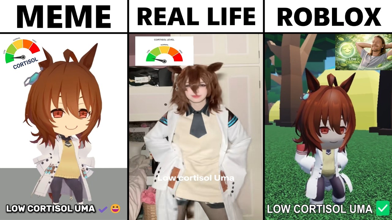 Agnes Tachyon Low Cortisol Dance Meme Vs Real Life Vs Roblox Youtube 9662