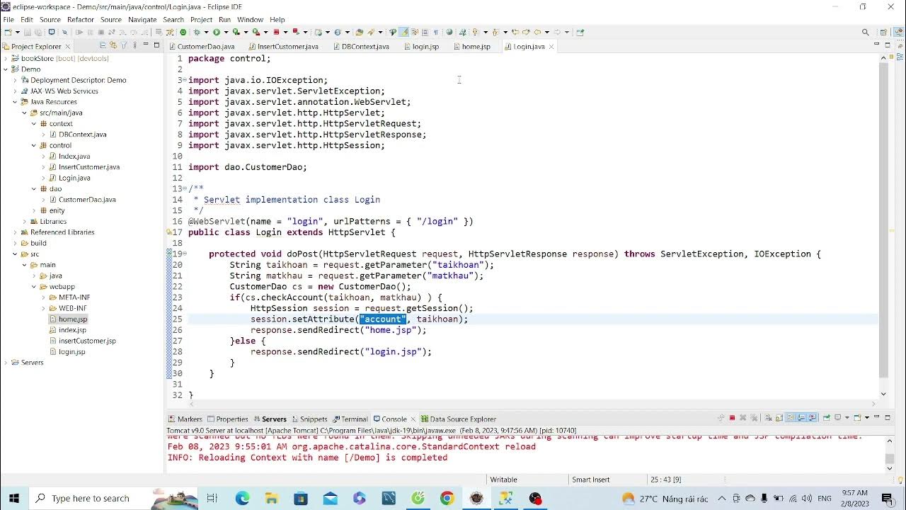 JSP, Servlet: Login/ Logout P2 - YouTube
