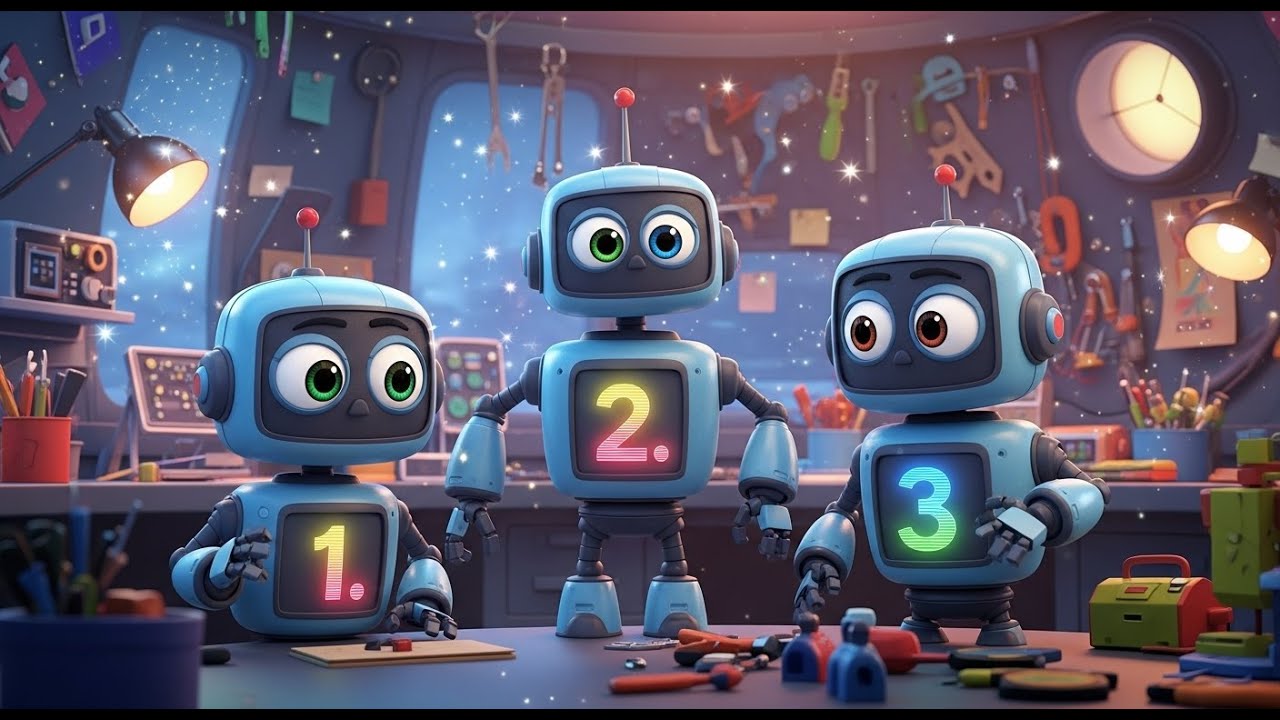 Counting Robots in the Workshop 🤖 | Learn Numbers for Kids | Fun ...
