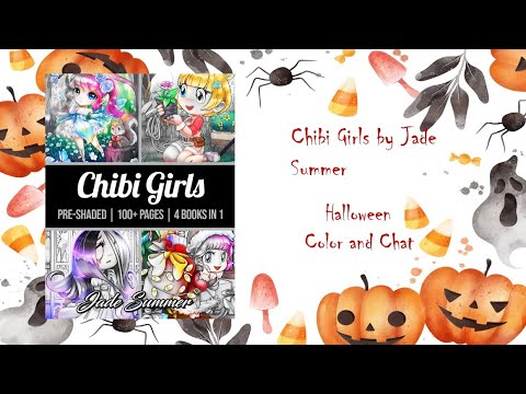 Chibi Girls by Jade Summer | Halloween Color and Chat Day 7 - YouTube