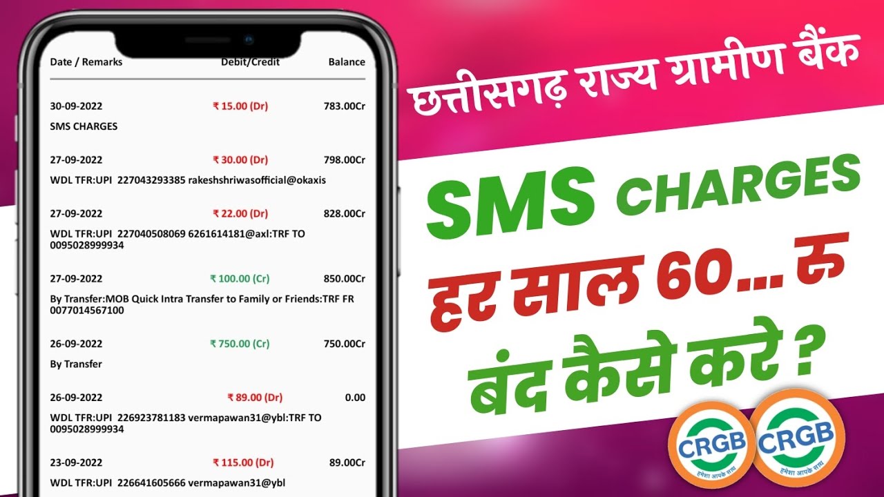 Crgb SMS Charges ! साल में कितना देना पड़ता है ! बंद कैसे करे ? | Crgb ...