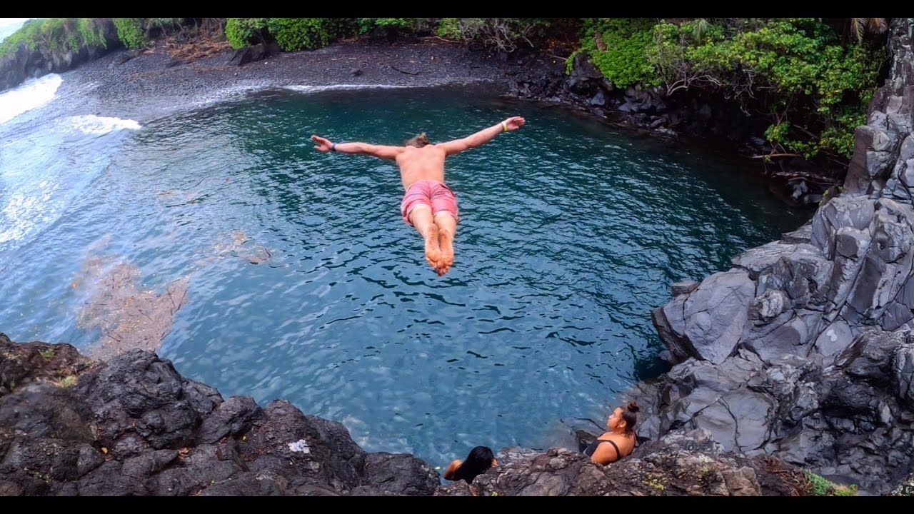 Secret Cliff Jumping Spot on Maui - YouTube
