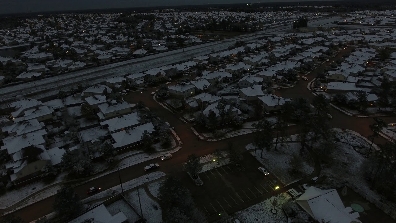 Legends Run Snow Day - Drone View - Spring, TX Dec. 8th 2017 - YouTube