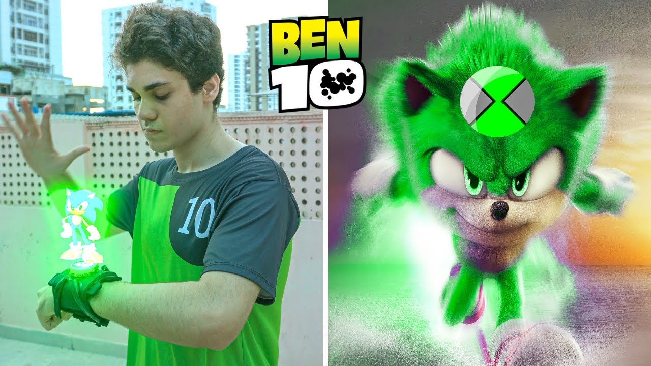 Ben 10 Transforms into Sonic The Hedgehog From Sonic Movie | Short Film ...