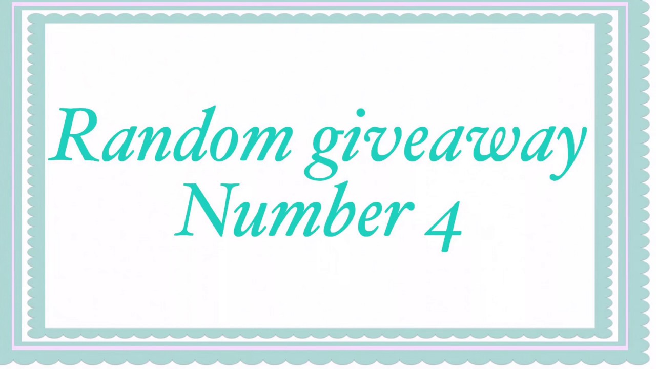 Random giveaway number 4 - YouTube