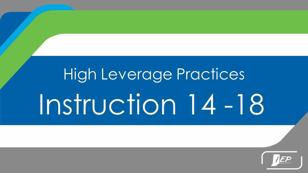 HLP 14-18: Instruction – Part 2 - YouTube