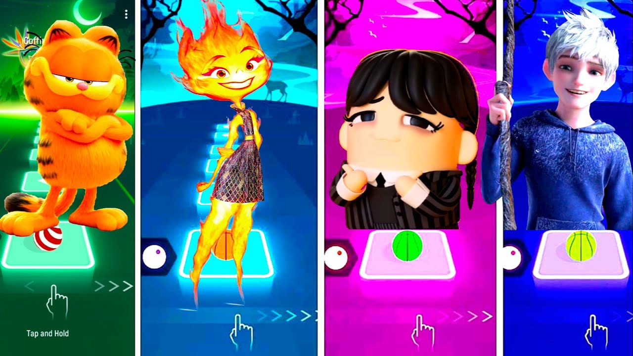 Garfield vs Ember Elemental vs Wednesday Sigma vs Jack Frost in Tiles ...