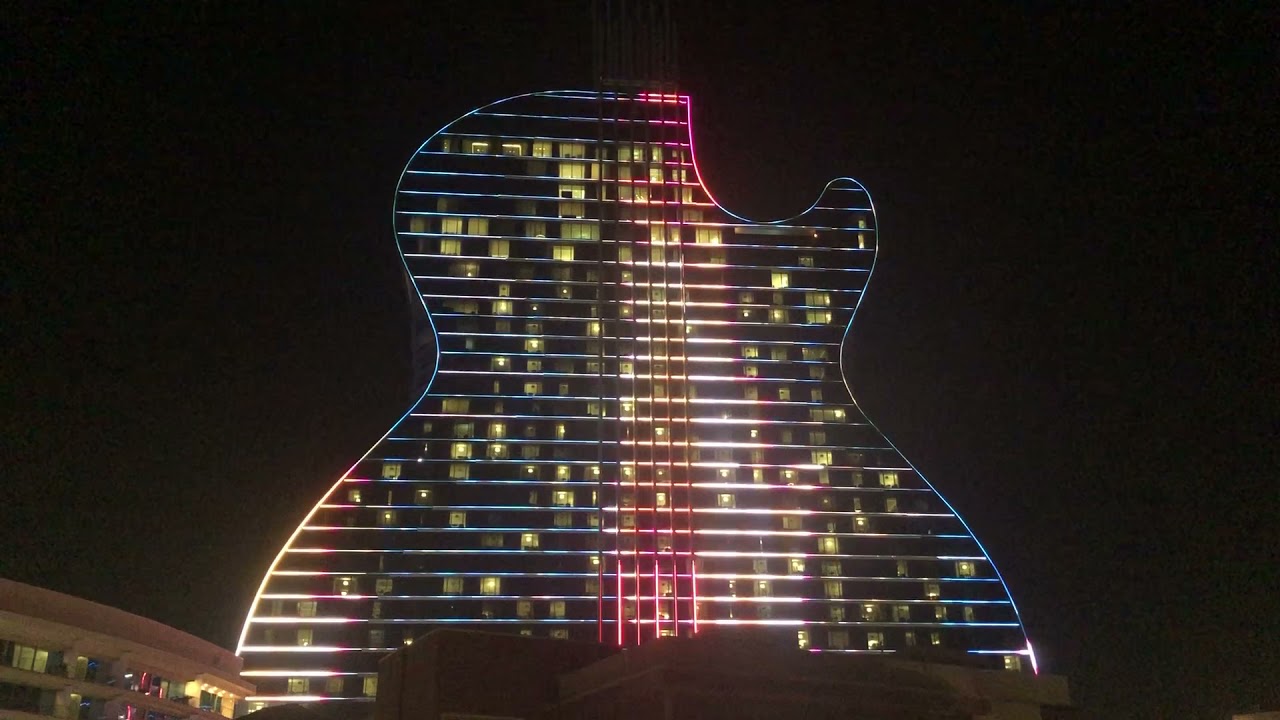 Hard Rock Casino Seminole Hollywood Florida light show 1 - YouTube