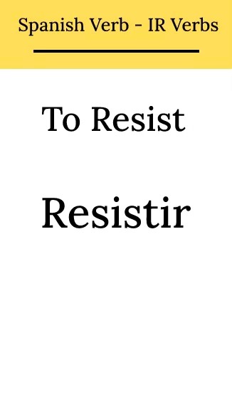 Learn How to Say the Verb "To Resist / Resistir" in Spanish | #shorts # ...