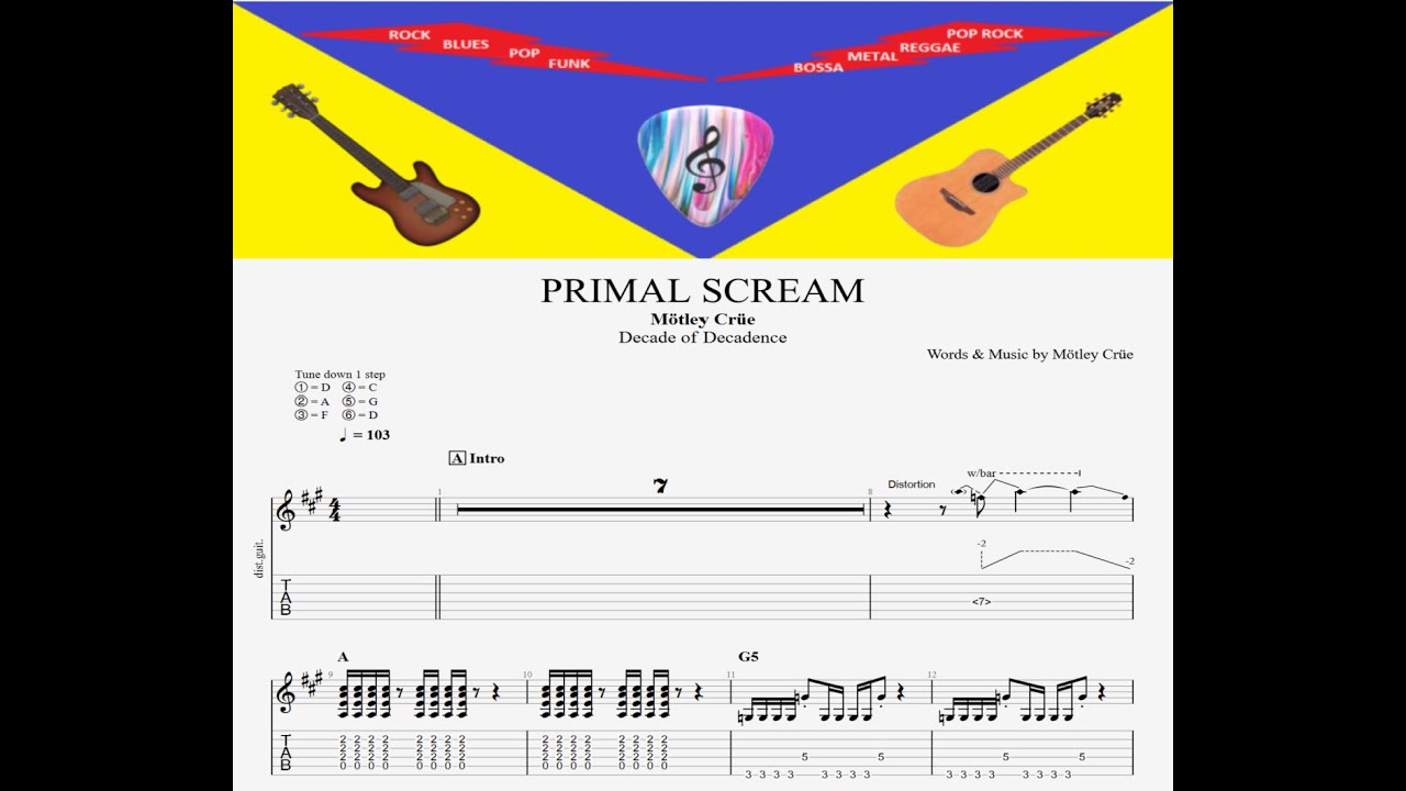 MÖTLEY CRÜE PRIMAL SCREAM RYTHM GUITAR 2 - YouTube