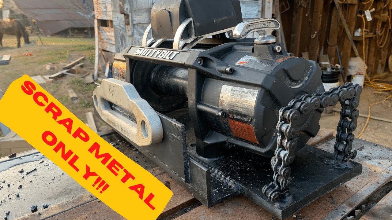 Making Portable Winch Mount with Scrap Metal - YouTube