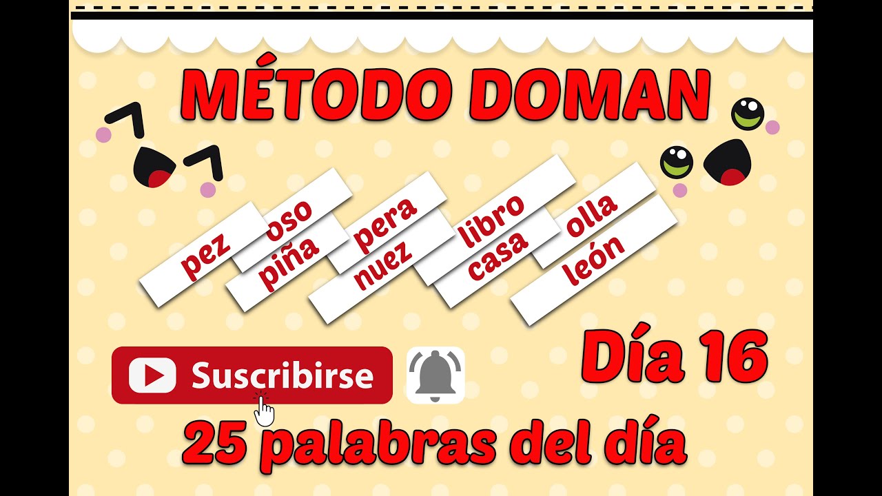 tarjetas del MÉTODO DOMAN para enseñar a su hijo Día 16 - YouTube
