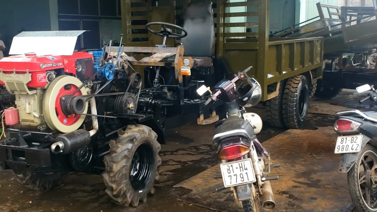 Xe công nông cầu đẩy ở gara đông xuân giá 169tr , xe làm lốp đôi tời ...